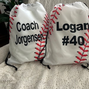 Baseball Drawstring Bag, Baseball Team Bags, Personalized Baseball Bag ...
