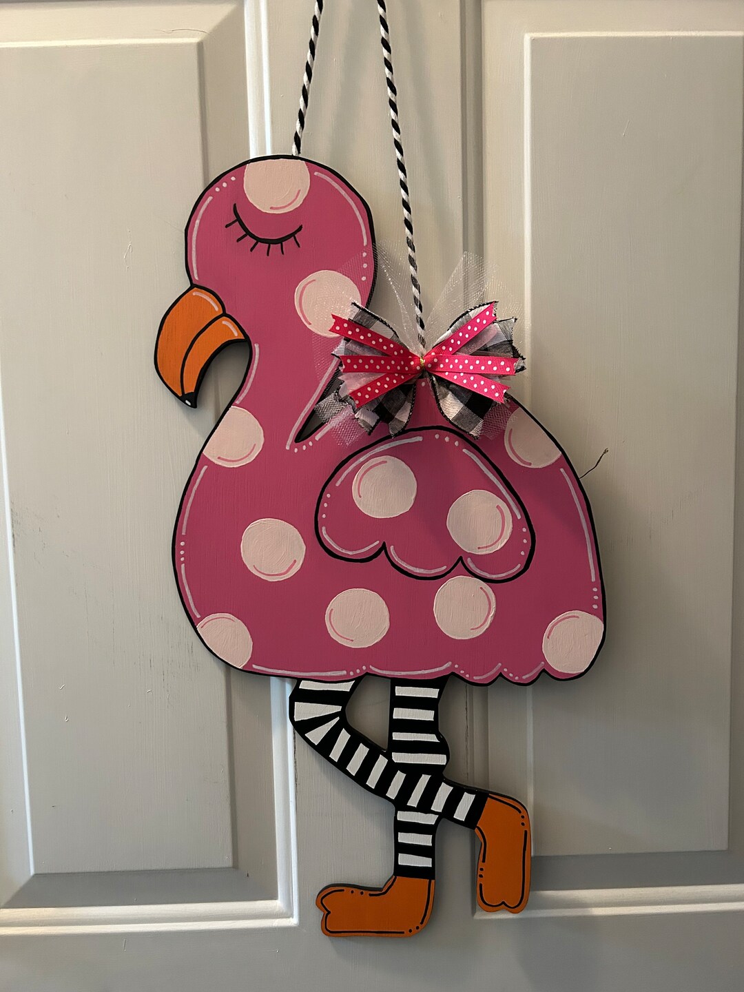 Flamingo Wood Door Sign , Flamingo Front Door Sign, Flamingo Decoration ...