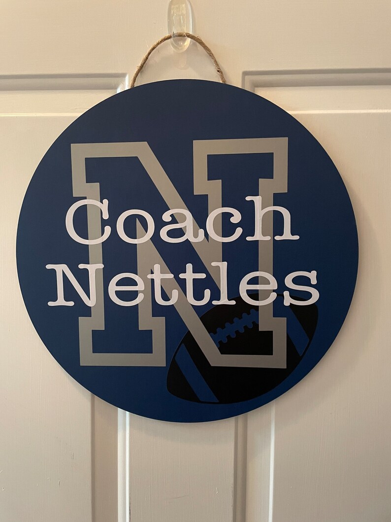 Coach Door Hanger Personalized Wood Teacher Sign Wood - Etsy