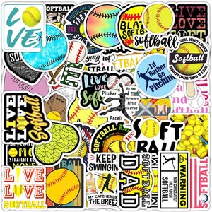 Softball Stickers, Pack of Softball Stickers, Team Softball Gifts ...