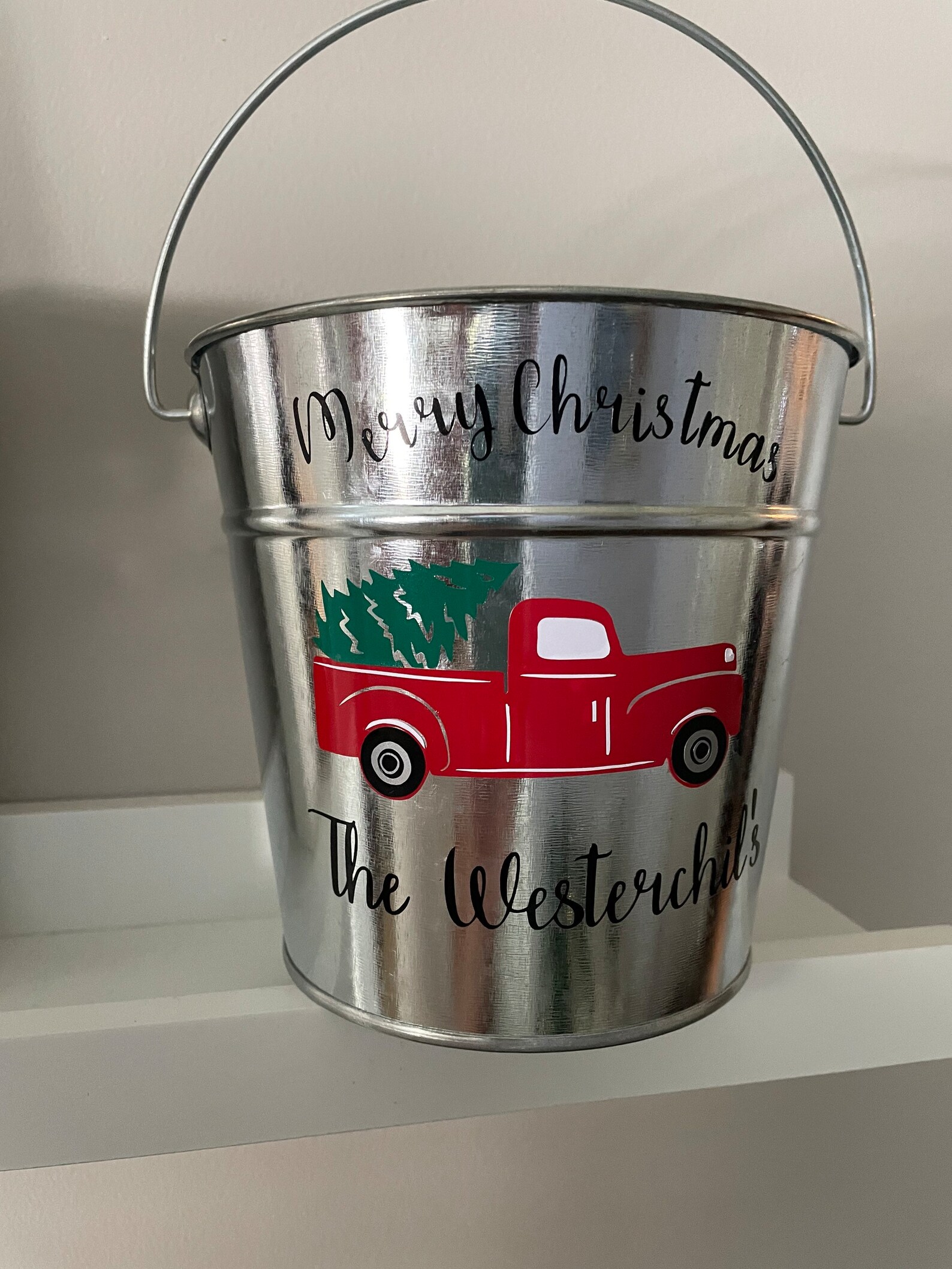 Merry Christmas Metal Bucket, Christmas Decor, Farmhouse Decor, Rustic ...