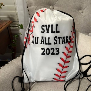 Baseball Drawstring Bag, Baseball Team Bags, Personalized Baseball Bag ...