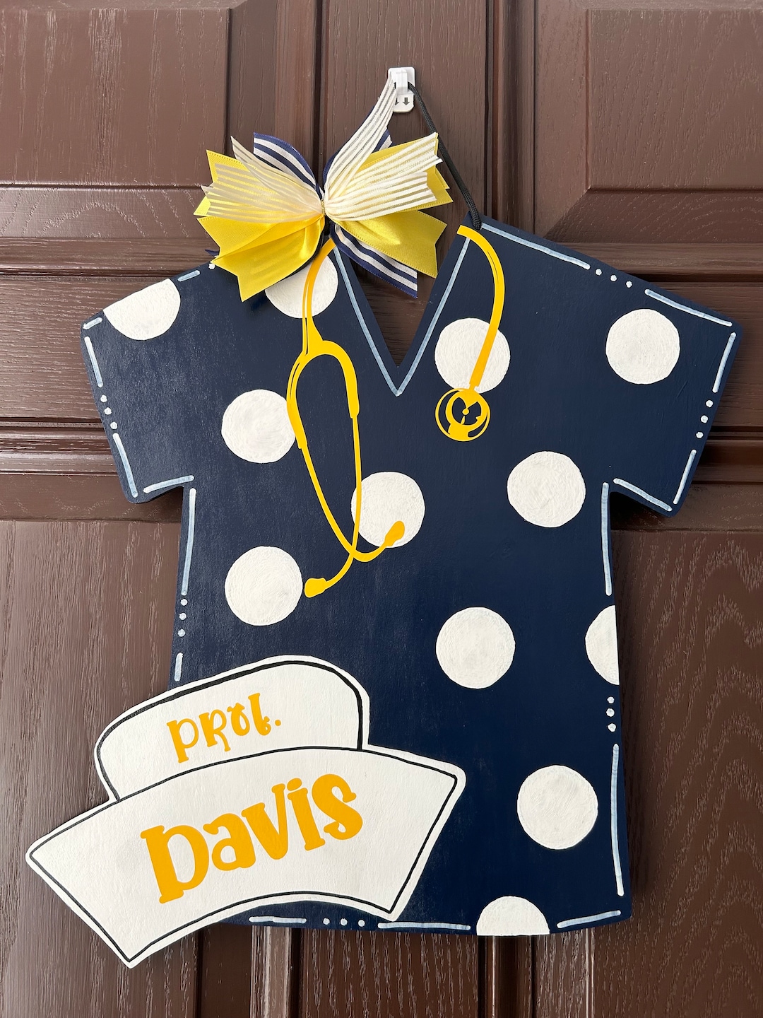 Nurse Door Hanger, Personalized Wood Nurse Sign, Wood Nurse Sign, Scrub ...