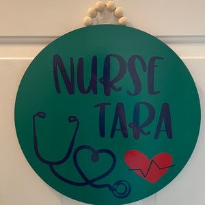 Nurse Door Hanger, Personalized Wood Nurse Sign, Wood Nurse Sign, - Etsy