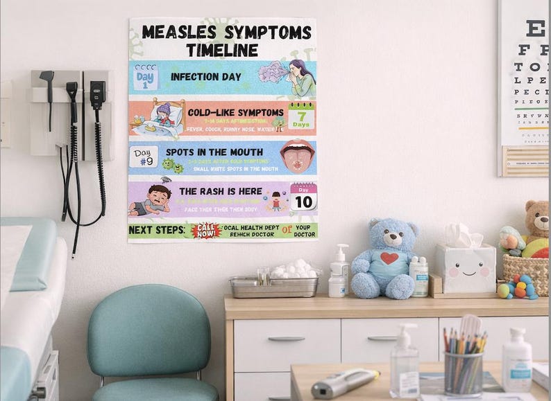 Measles Symptoms Timeline Printable |measles Infographic for Schools ...