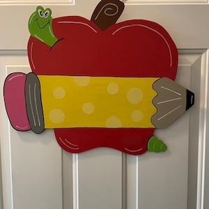 Teacher Door Sign, Apple Door Sign, Book Door Sign, Welcome to School ...