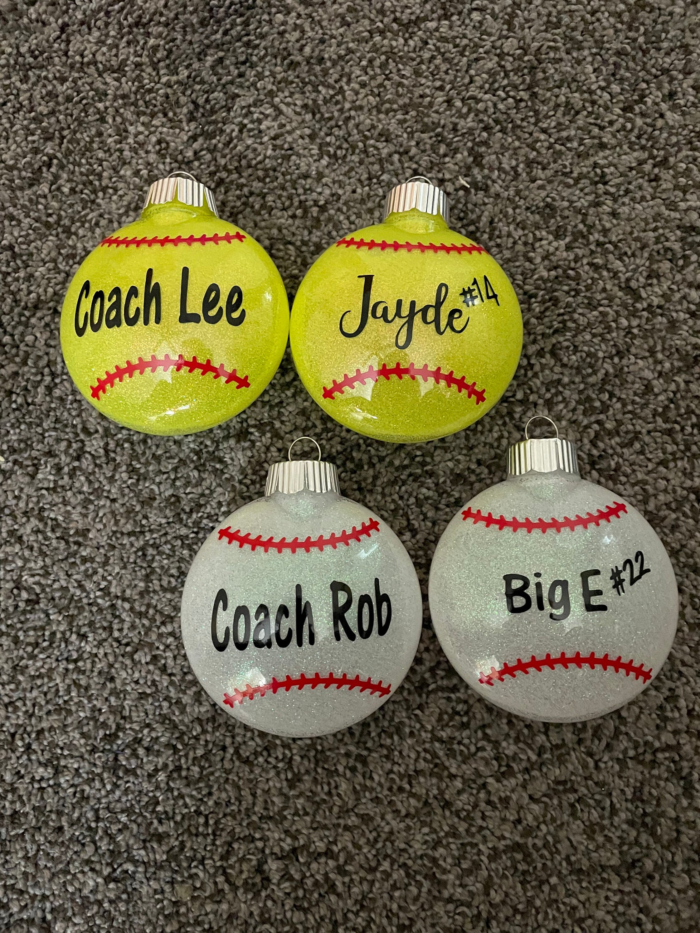 Personalized Softball Ornament Personalized Baseball - Etsy