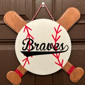 Baseball Player Sign, Baseball and Bats Sign, Wood Baseball Sign ...