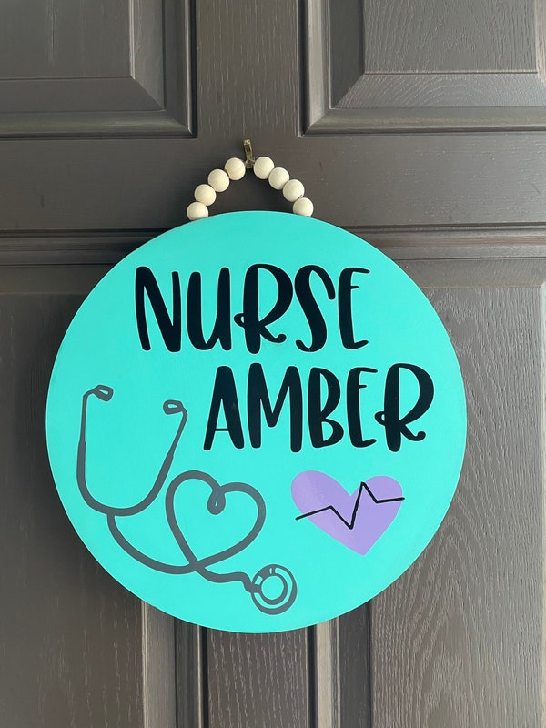 Nurse Door Sign Nurse Welcome Sign Nurse Door Hanger Nurse Wreath ...