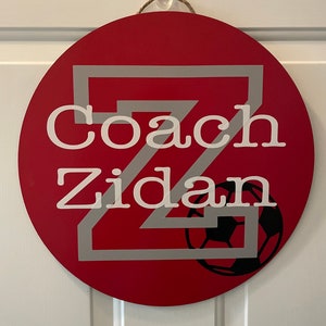 Coach Door Hanger, Personalized Wood Teacher Sign, Wood Teacher Sign ...