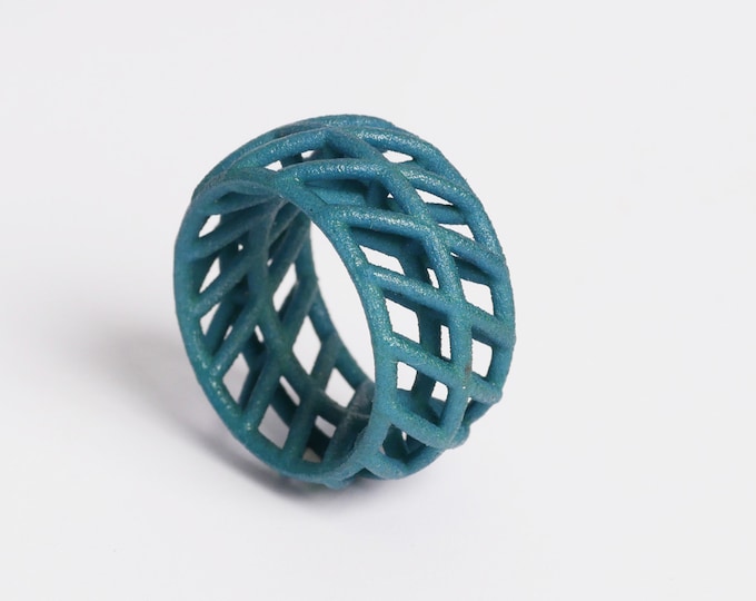 Geometric Ring Green, Architectural Ring, Geometric Jewelry ...