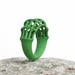 Bamboo Ring Green, Geometric Ring, Structural Ring Green, Gift for ...