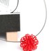 Red Sphere Necklace With Stainless Steel Cable Choker, 3D Printed ...
