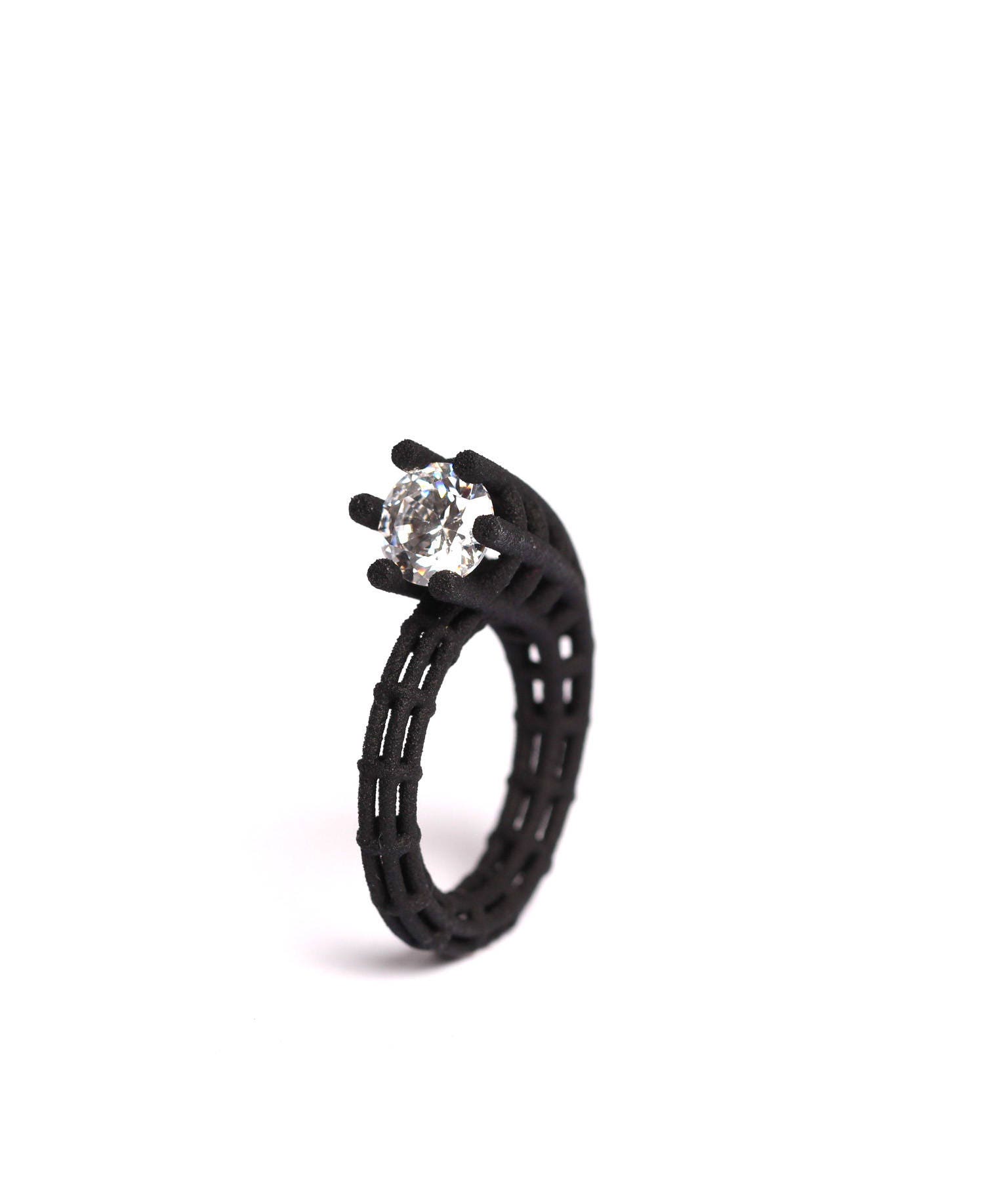 Black Geometric Ring for Women Architecture Jewelry - Etsy