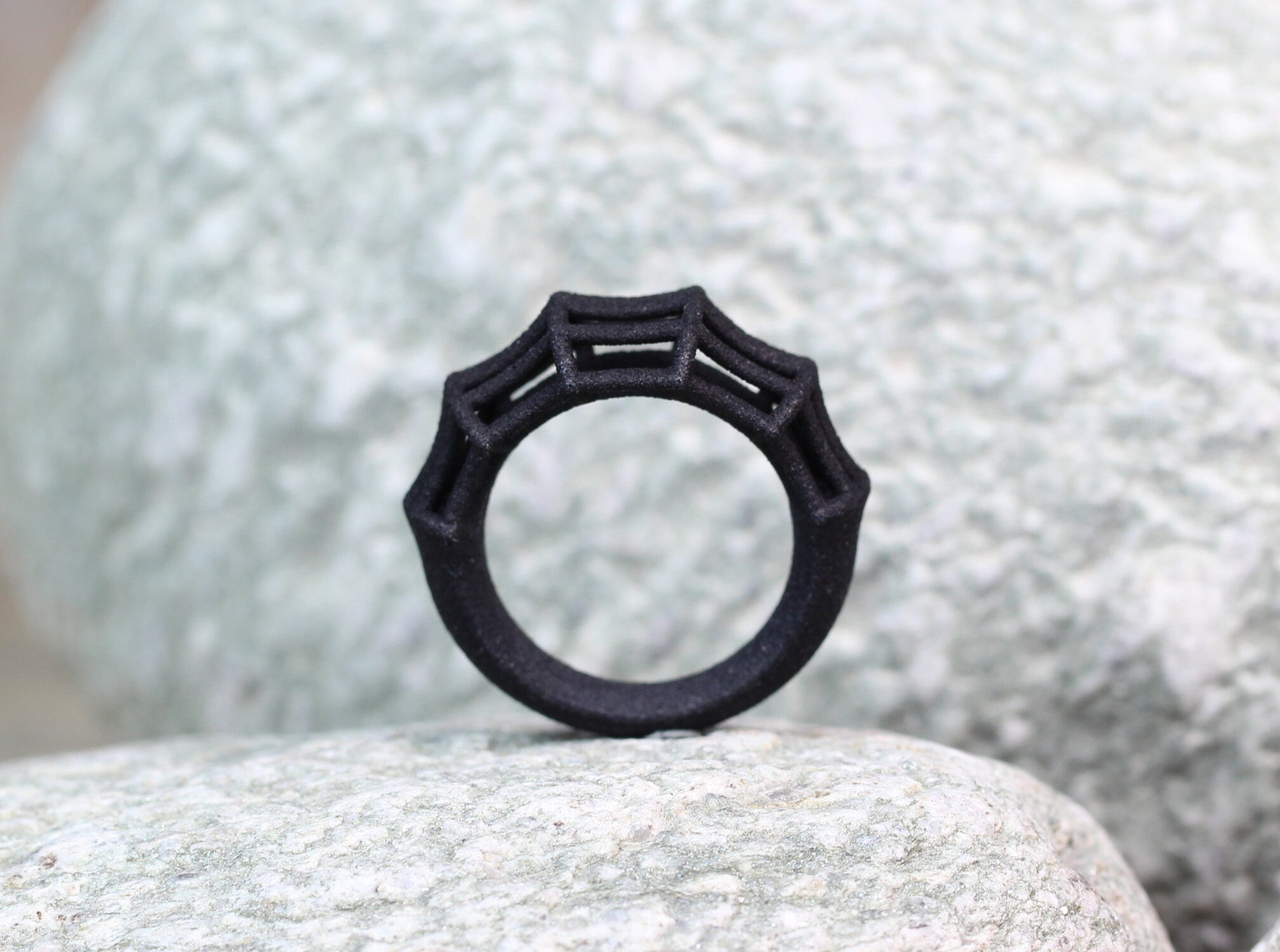Black Unique Ring Modern Design Ring Minimalist Ring Gift - Etsy
