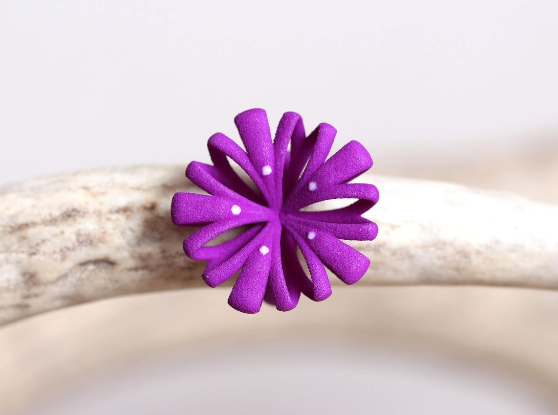 Purple Flower Ring Purple Statement Ring Women Ring Pink - Etsy