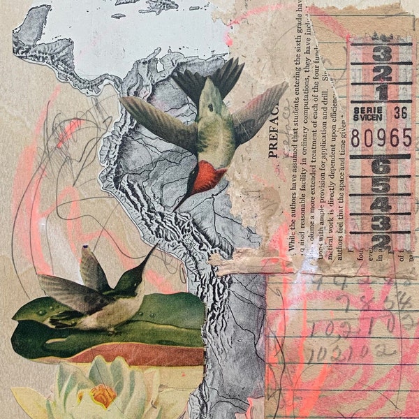 Mixed Media Birds - Etsy