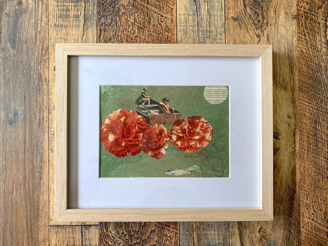 Boat Collage Surreal Collage Art Original Framed Art - Etsy