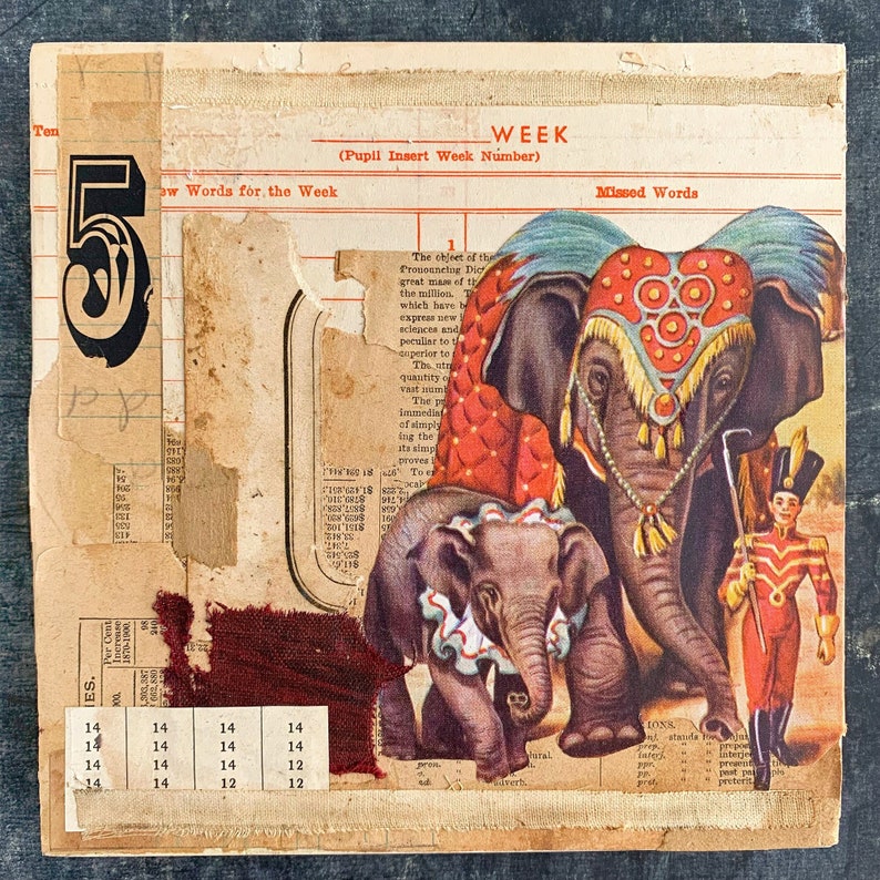 Circus Original Collage Collage on Panel Unique Wall Art - Etsy