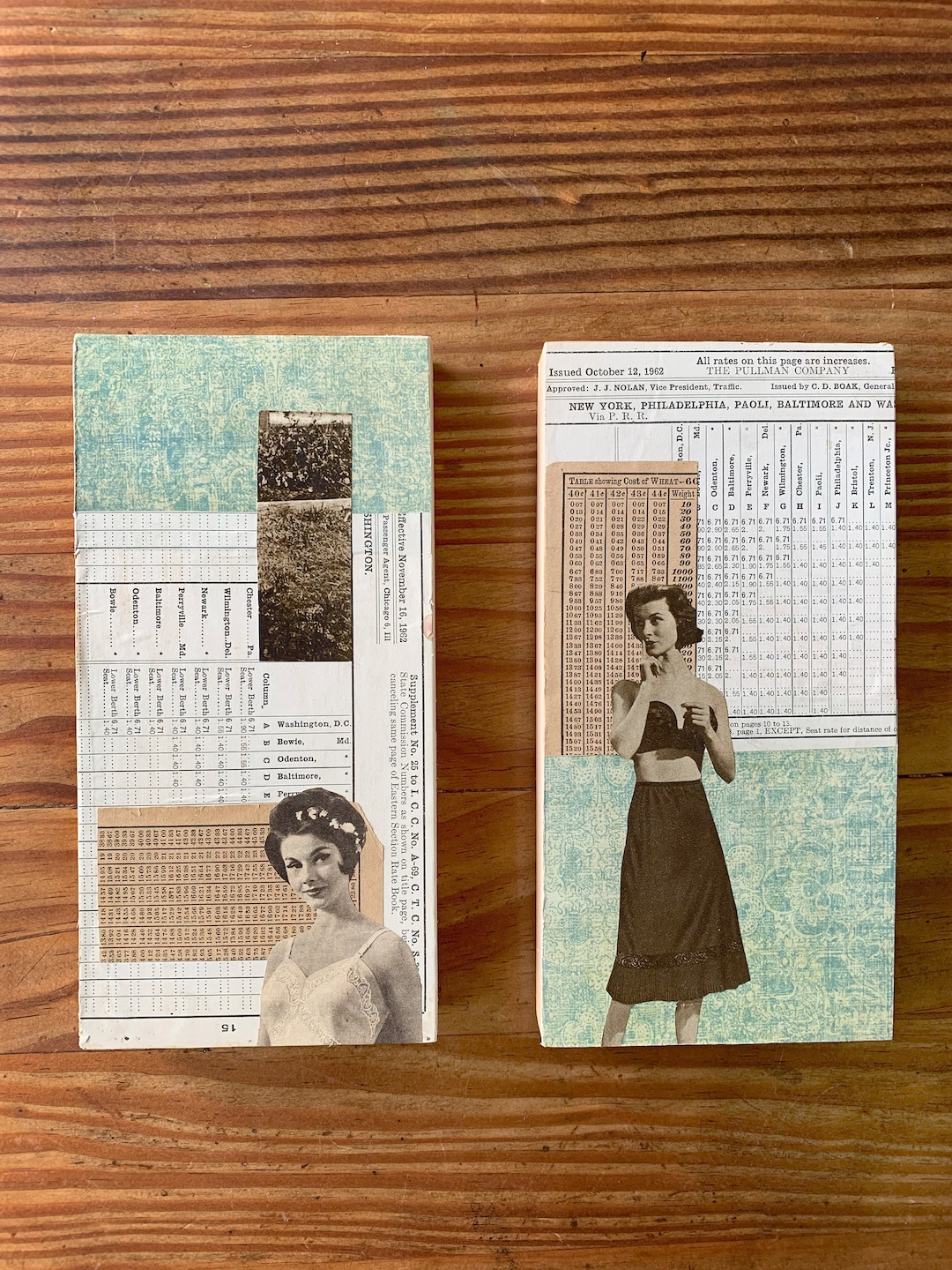 Slip Collage Diptych Original Collage Collage on Panel Unique Wall Art ...