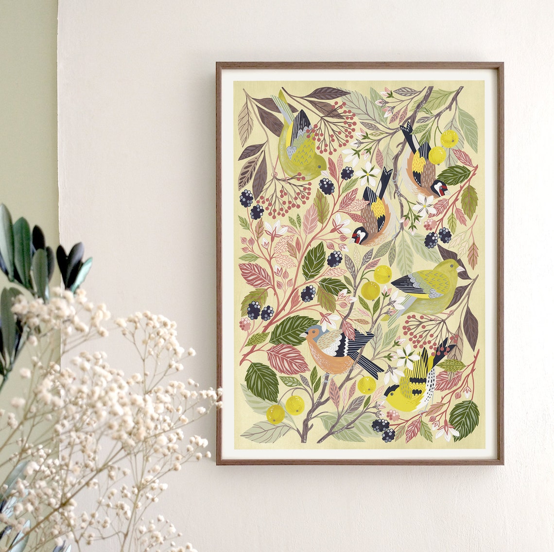 Charm of Finches II Nature Inspired Art Print // A3 or A2 - Etsy