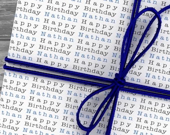 Personalised Birthday Wrapping Paper, Boys Birthday Wrapping Paper ...