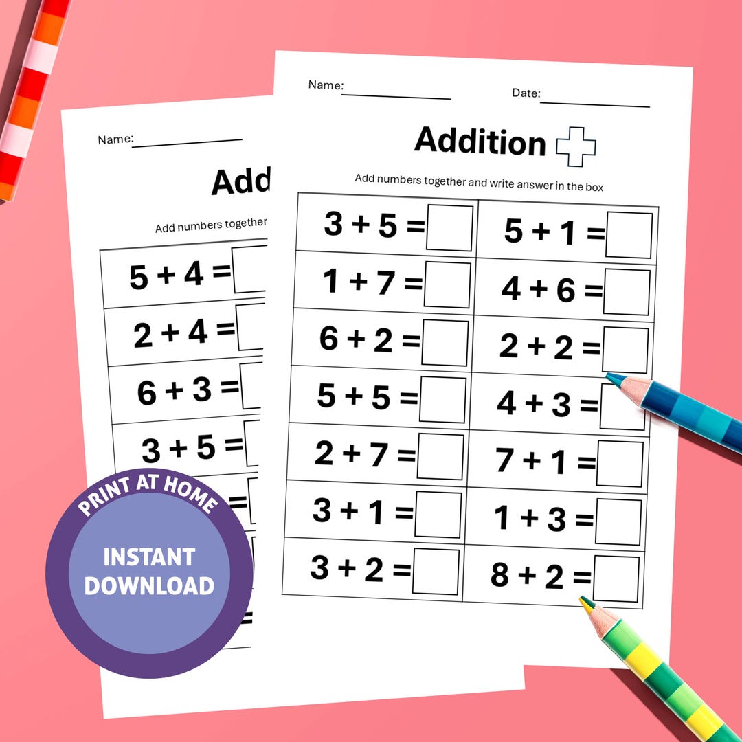 10 Printable Addition Worksheets (numbers 1–10) | KS1 Maths Worksheets ...