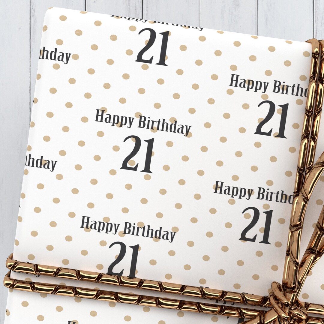 21st Birthday Wrapping Paper - 21st Birthday Paper - 21st Gift Idea ...