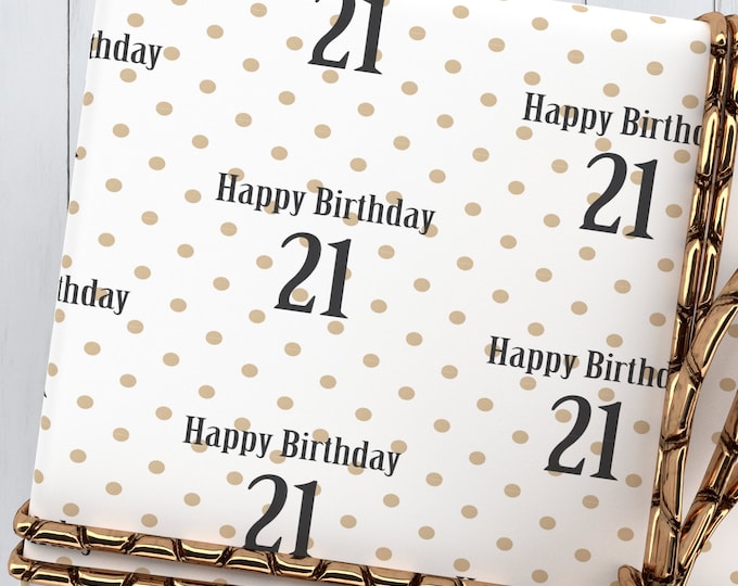 21st Birthday Wrapping Paper 21st Birthday Paper 21st Gift Idea Special ...