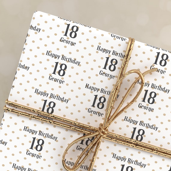 Personalised Birthday Wrapping Paper 18th Birthday Paper - Etsy UK