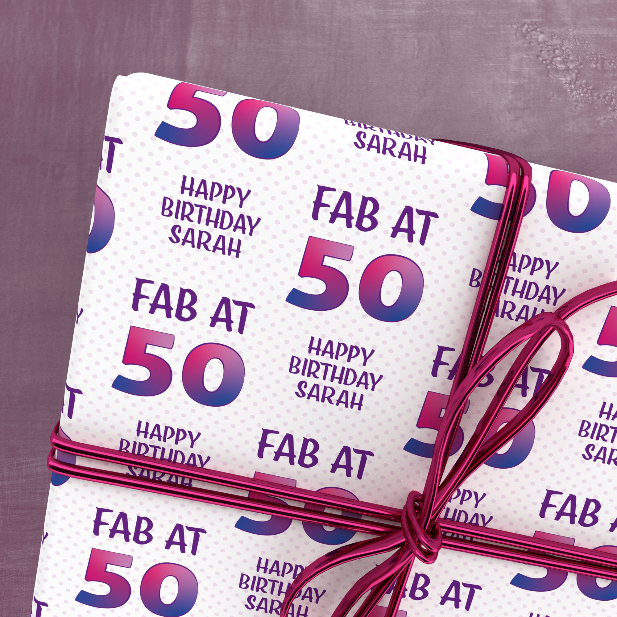 Personalised 50 Today Wrapping Paper Personalised Birthday | Etsy