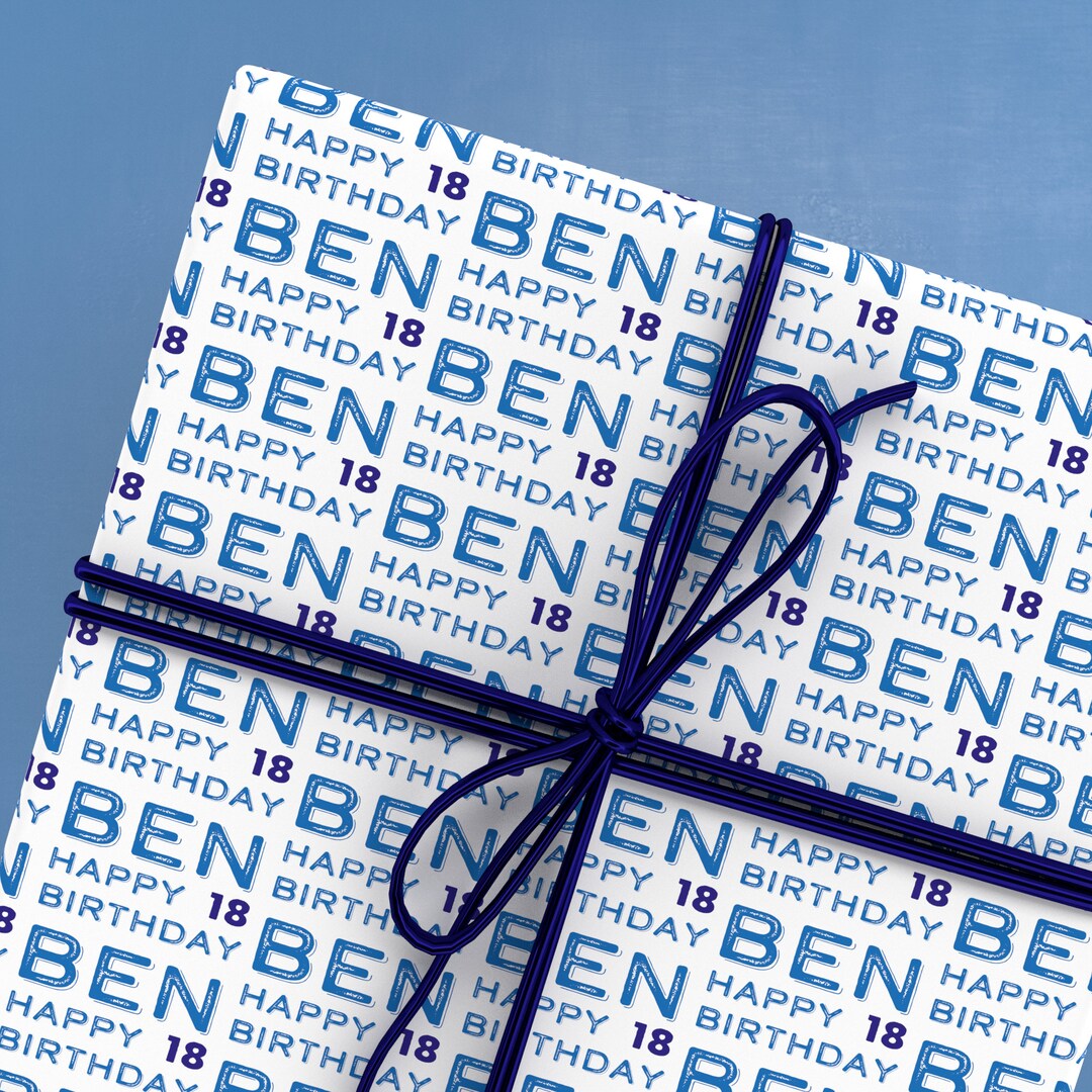 Personalised 18th Birthday Gift Wrap - Personalised 18 Today Wrapping ...