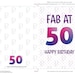Printable Fab at 50 Card Printable 50 Birthday Card 50th - Etsy