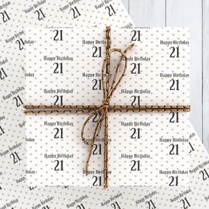 21st Birthday Wrapping Paper - 21st Birthday Paper - 21st Gift Idea ...