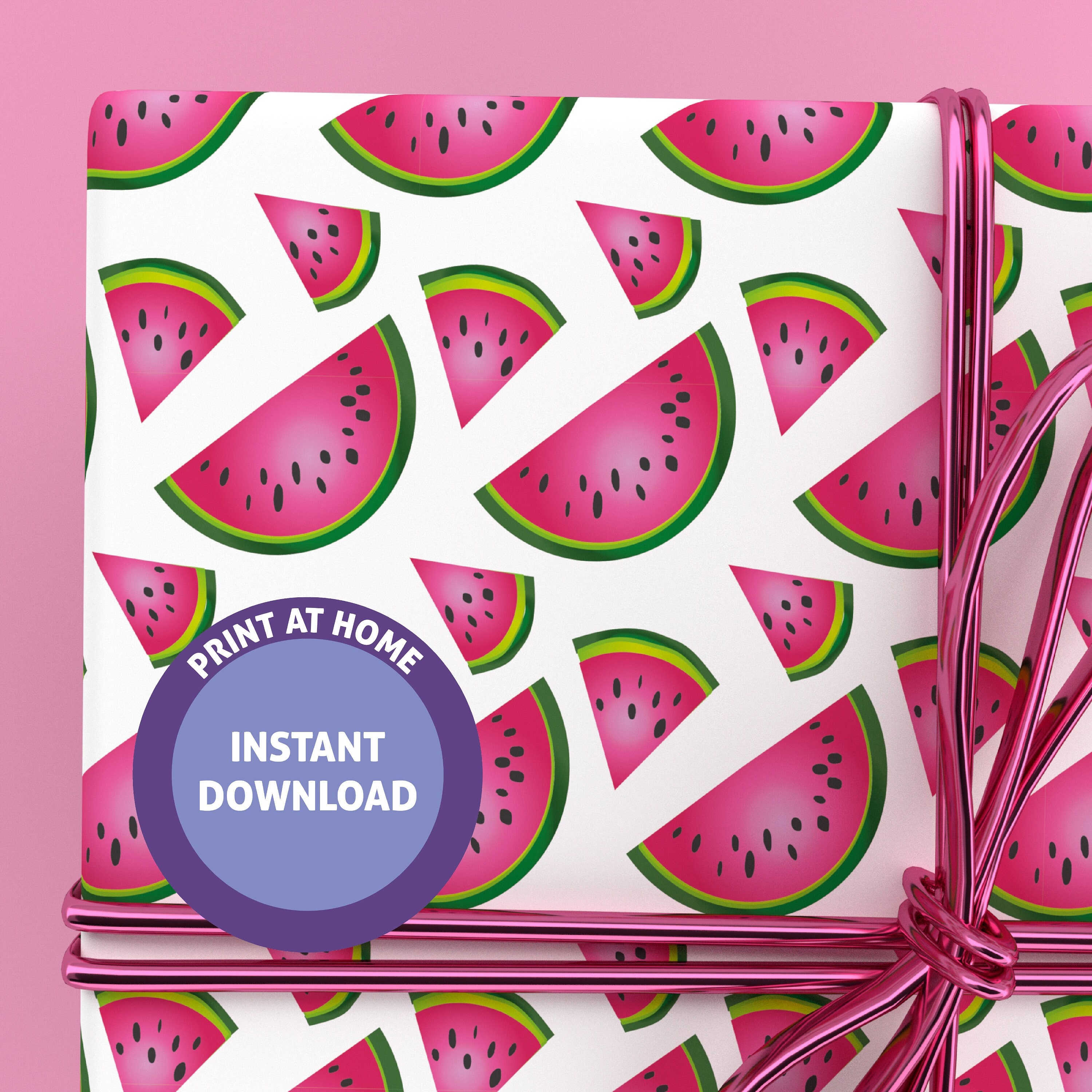 Printable Watermelon Wrapping Paper - Digital Watermelon Gift Wrap ...