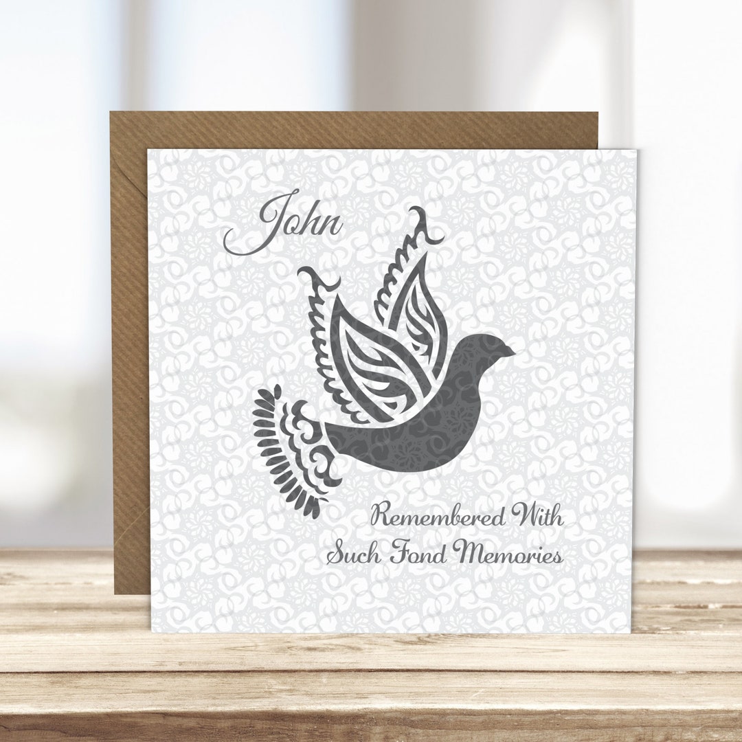 Dove Sympathy Card - Personalised Sympathy Card - Bereavement Card ...