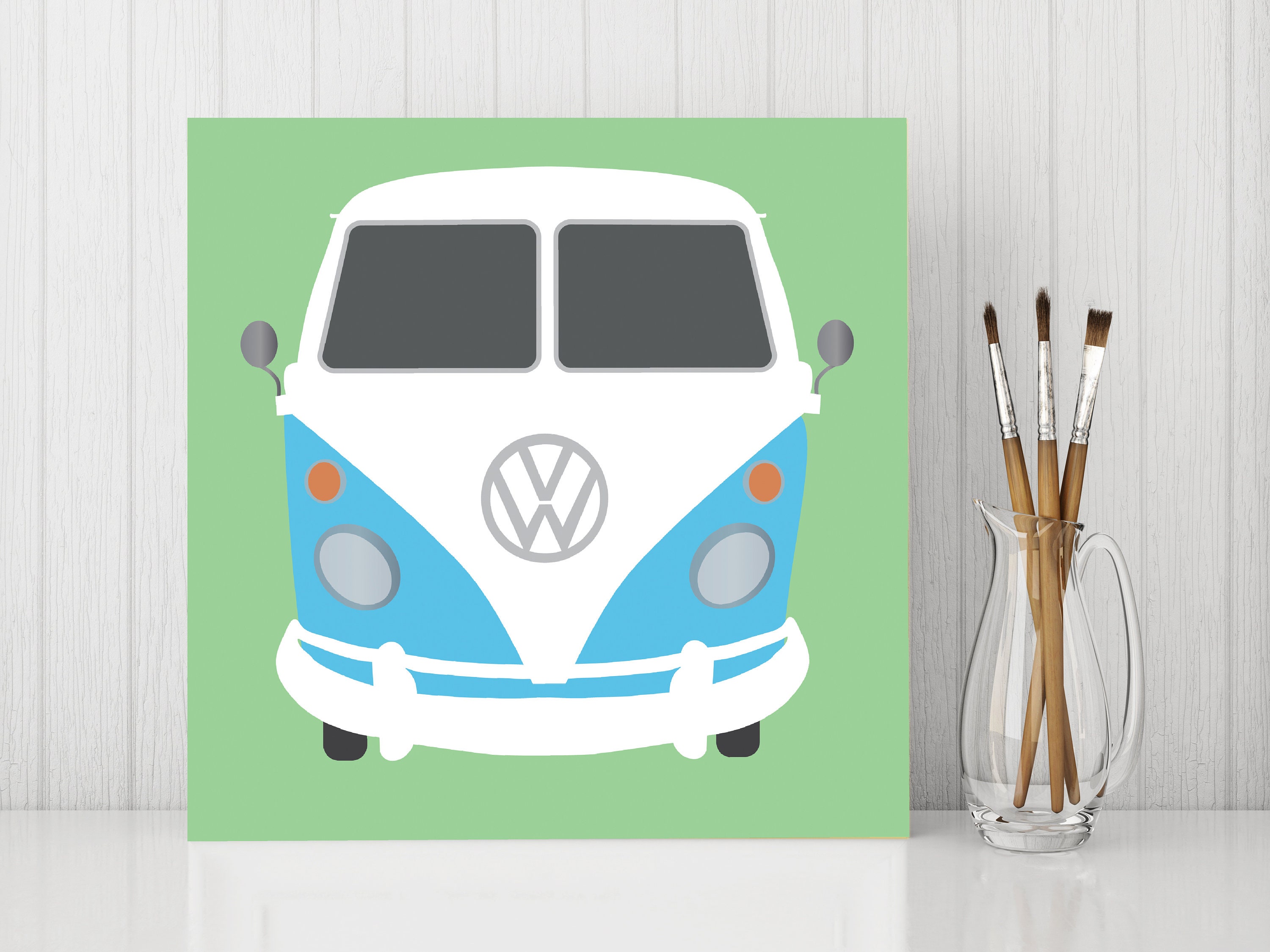 Digital Prints Prints Colourful VW Campervan Printable Art Art ...