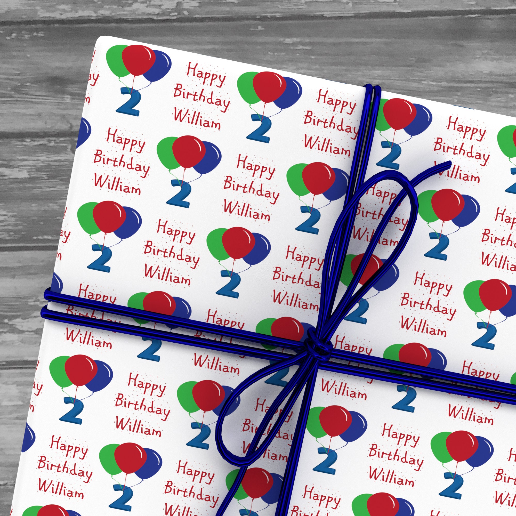 Personalised Boy Birthday Wrapping Paper Balloon Birthday | Etsy