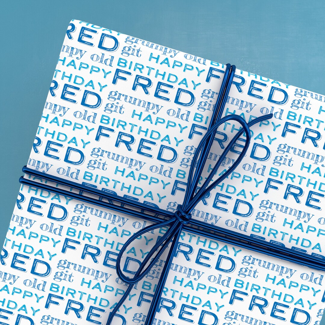 Grumpy Old Git Birthday Wrapping Paper - Personalised Birthday Paper ...
