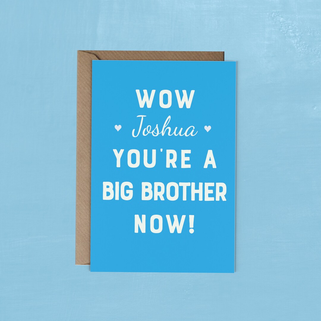 New Big Brother Personalised Card Sibling Card New Big Brother Card ...