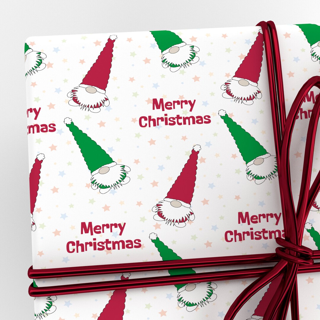 Christmas Gnome Wrapping Paper Christmas Wrapping Paper for - Etsy UK