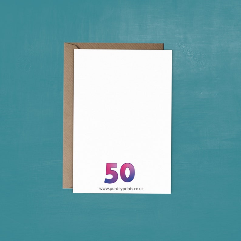 Printable Personalised Fab at 50 Card, Printable Fab at 50 Card, Add ...