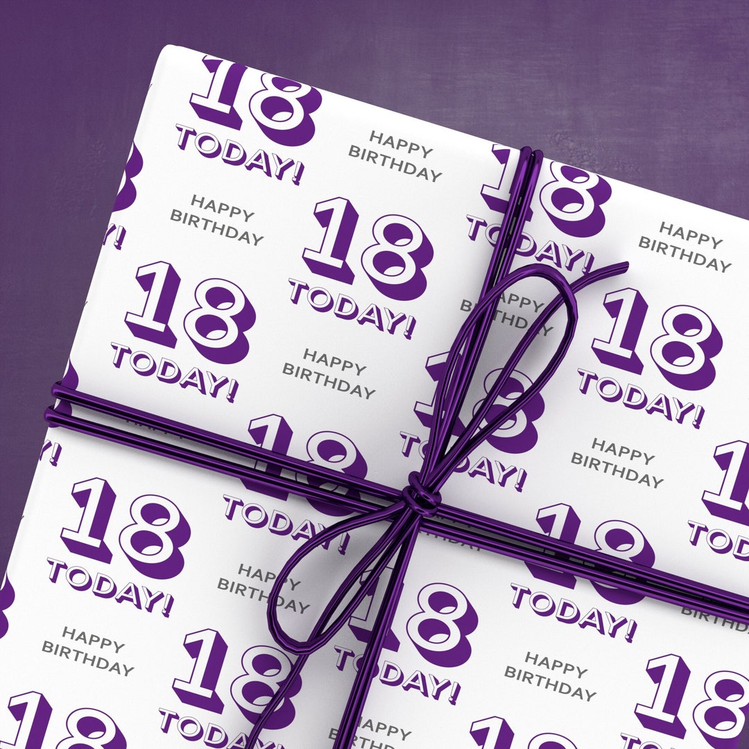 18 Birthday Wrapping Paper - Milestone Wrapping Paper - 18th Gift Wrap ...