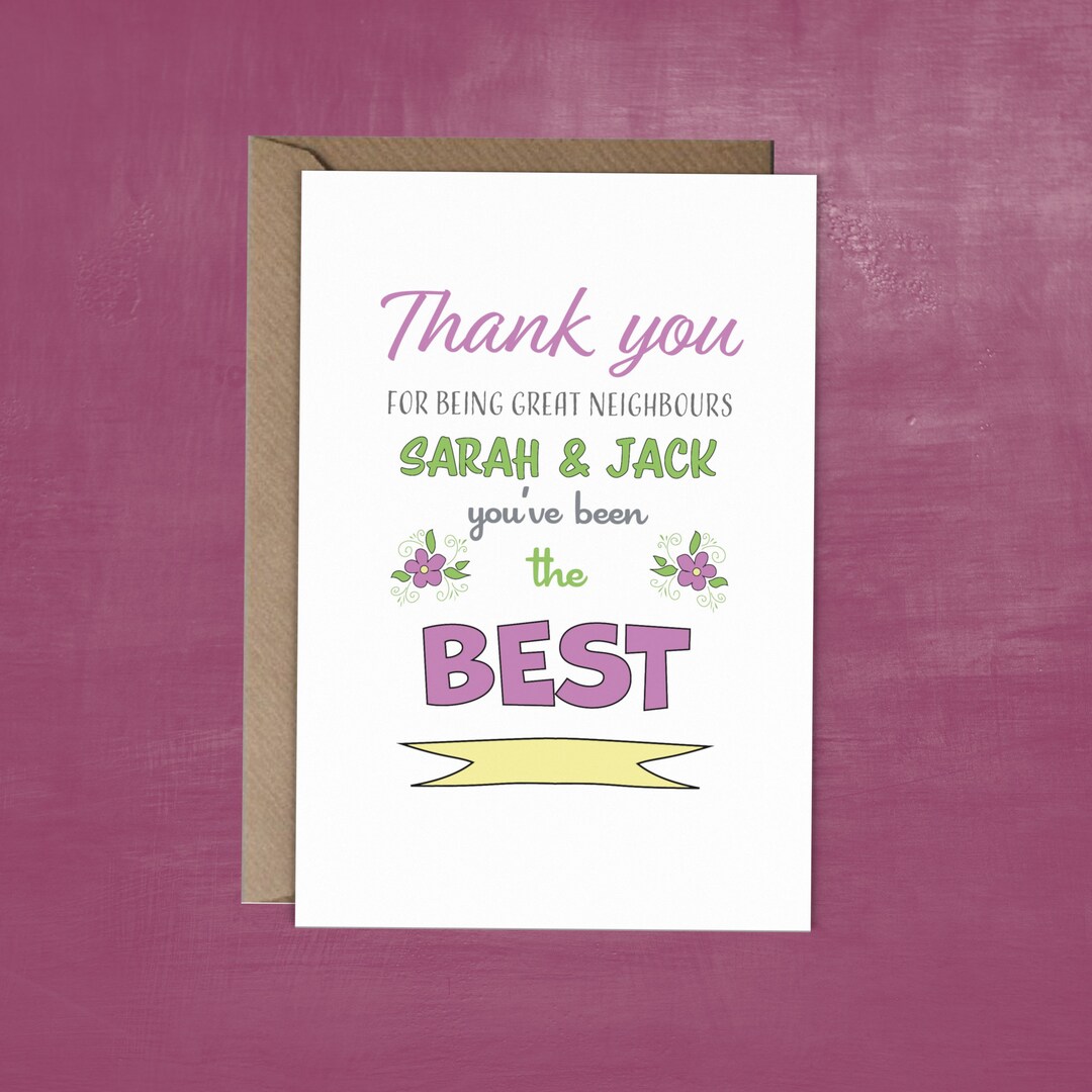 Personalised Great Neighbour Card - Personalised Thank You Neighbour ...