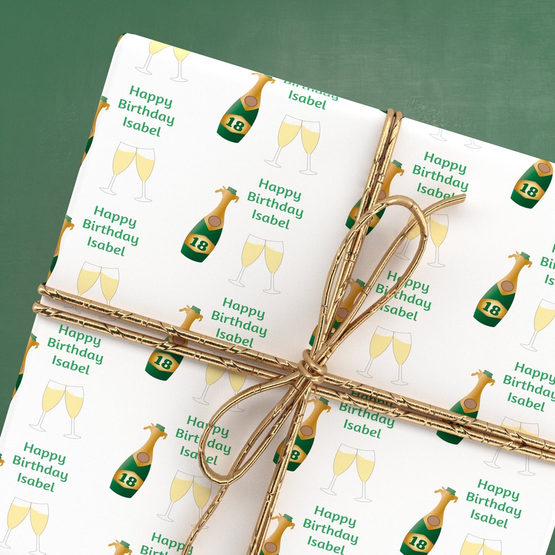 Personalised 18th Birthday Wrapping Paper - 18th Birthday Paper - 18 ...