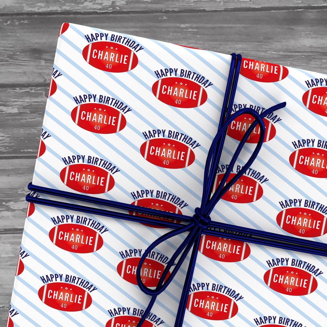 Personalised Rugby Ball Birthday Wrapping Paper - Rugby Birthday Gift ...