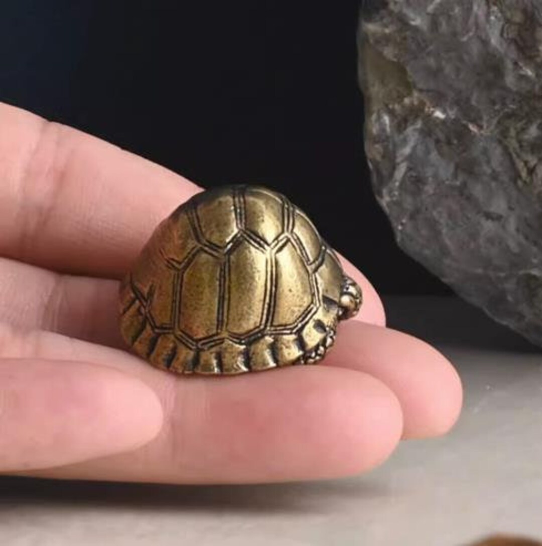 Chinese Handmade Carved Brass Turtle Statue Ornaments, Zodiac Tea Pets ...