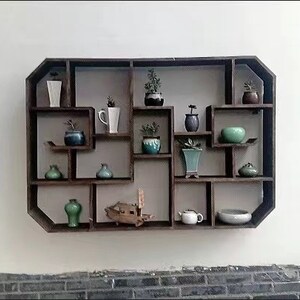 Chinese Handmade Wall Mounted Storage Rack,storage Tea Set Holder ...