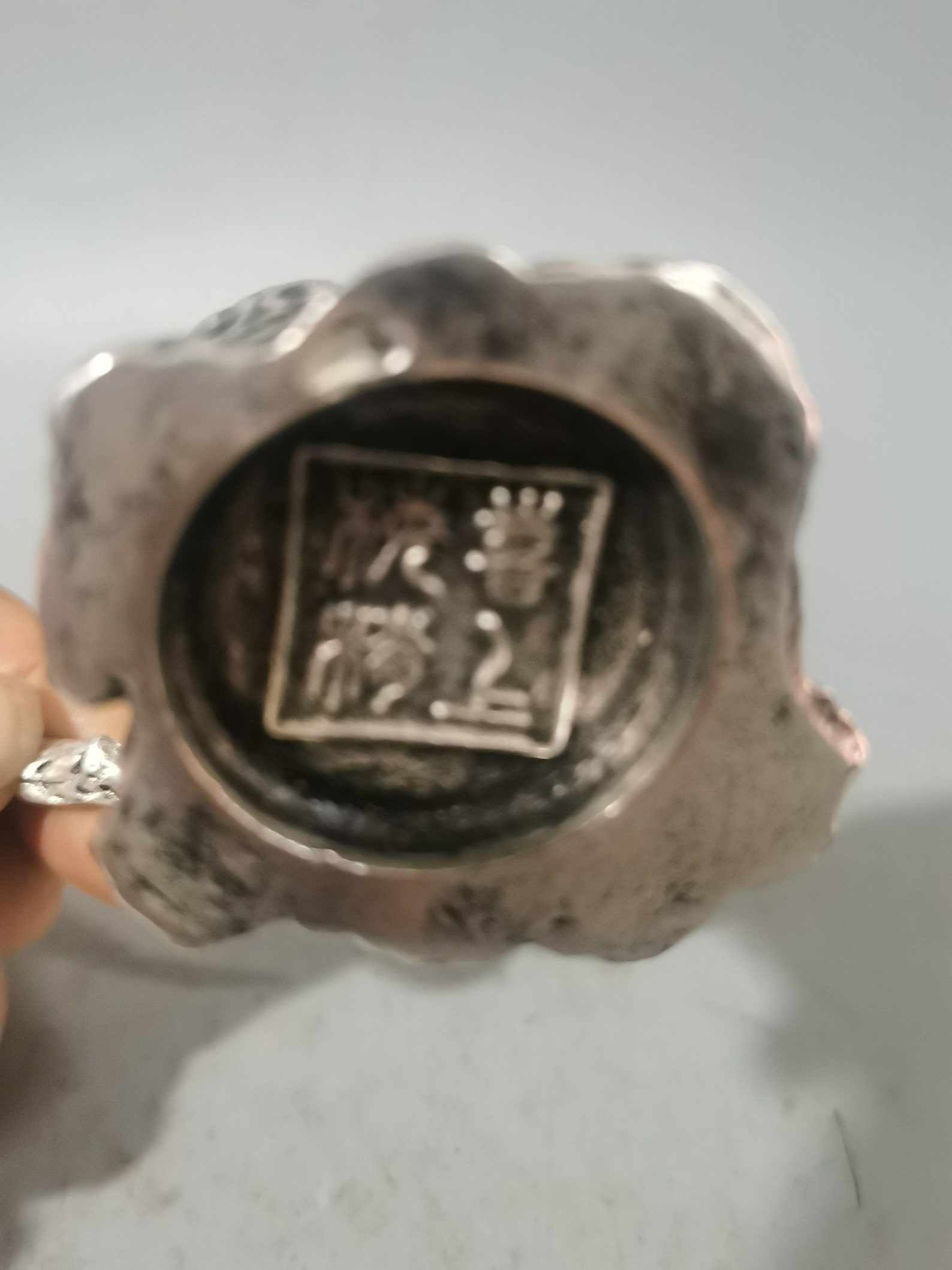 Chinese Handcrafted Tibetan Silver Tree Branches and Bird Pen Washes ...