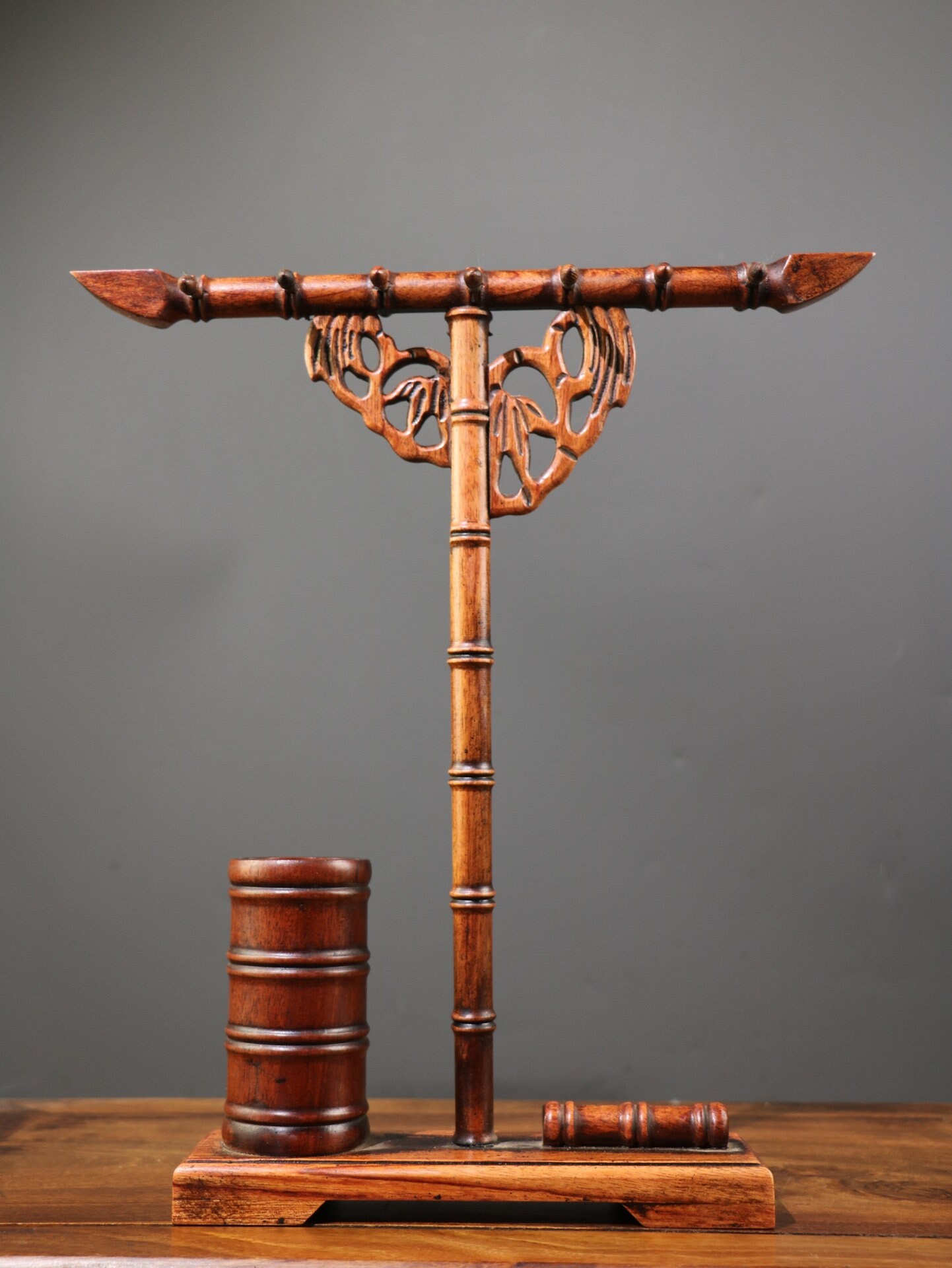 Chinese Handmade Carved Natural Rosewood Pen Holder/pen Hanger/bogu ...